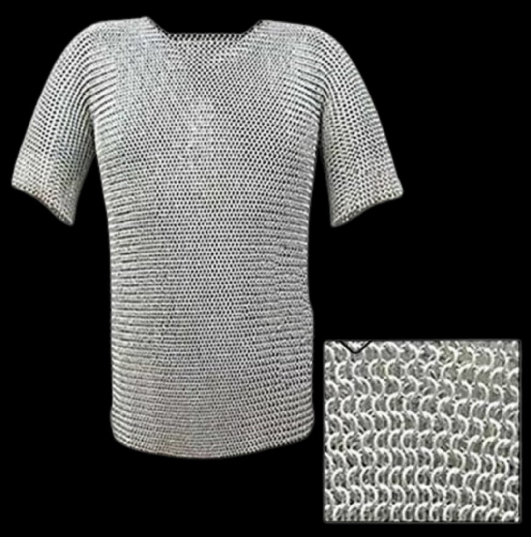 ALUMINIUM Butted Chainmail Shirt , Haubergeon Medieval Costume Mail ...