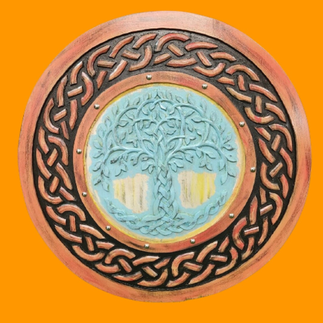 Viking Shield With Carved Old Norse Tree of Life Symbol SCA LARP - Etsy ...