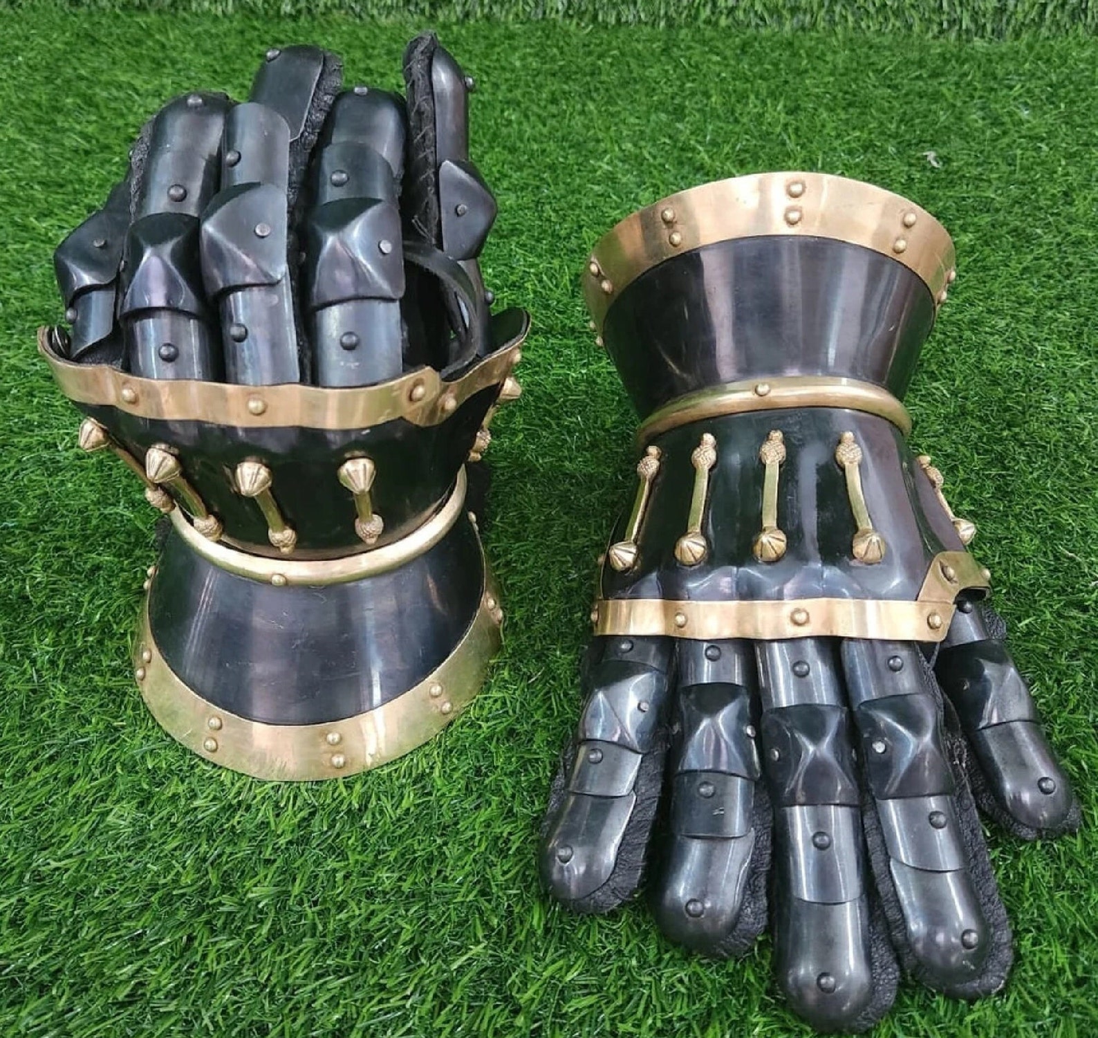 Hourglass Castillo Gauntlets Finger Medieval Functiona Large 16 G Steel ...