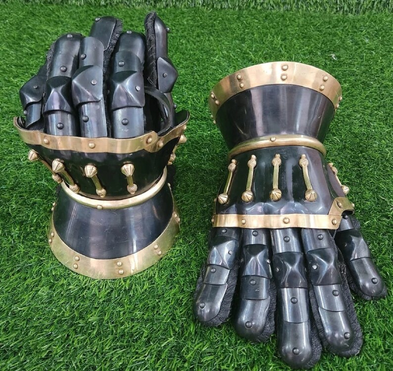 Hourglass Castillo Gauntlets Finger Medieval Functiona Large 16 G Steel ...