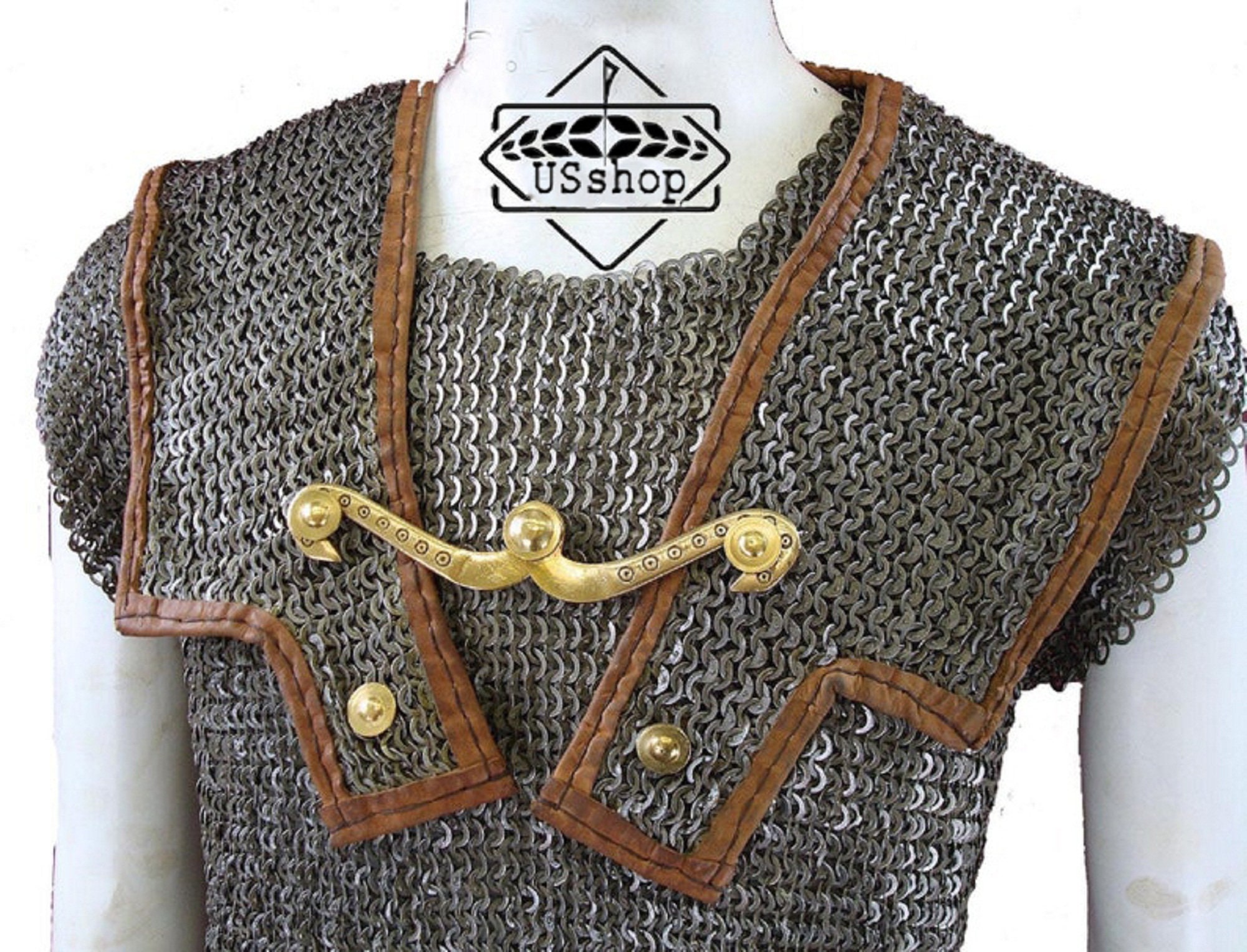 Rust Free Stainless Steel Roman Lorica Hamata 9 Mm Chainmail Collar ...