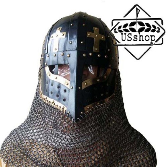 New Black Battle Ready Crusader Face Plate Spectacle Helmet | Etsy