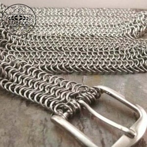 Stainless Steel Chainmaille Belt, Chainmail Belt, Viking Chainmail Belt ...