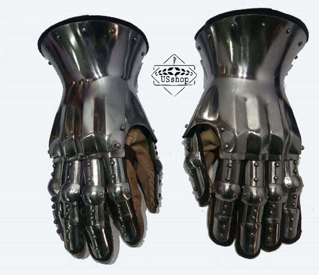 Medieval Gauntlets , Functional Large 16G Steel Princely, Hourglass ...