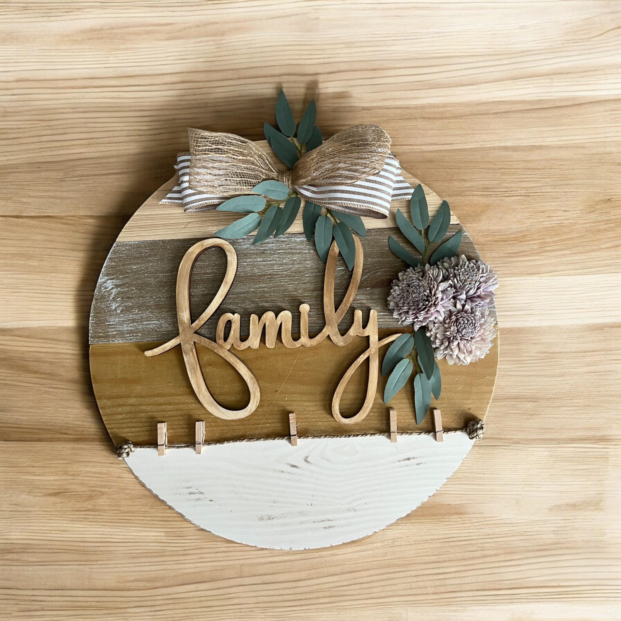 15 Farmhouse Round Wall Hanger, Farmhouse Photo Holder, Family Memo ...