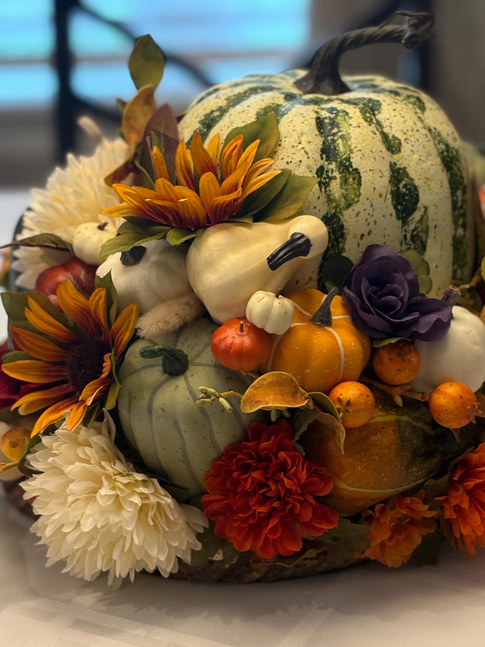 Thankful Harvest Centerpiece, Pumpkin Centerpiece, Pumpkin Decor, Fall ...