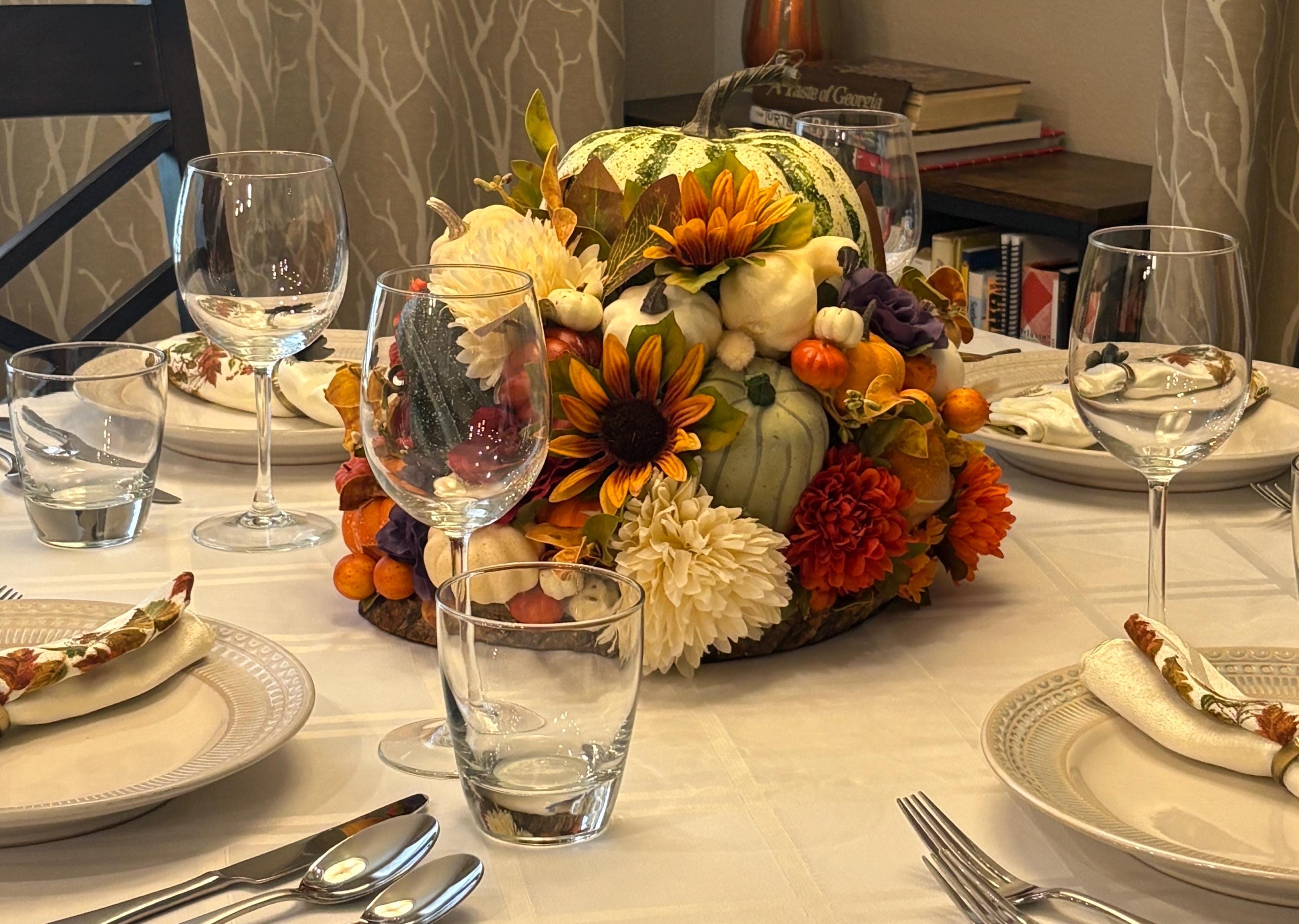 Thankful Harvest Centerpiece, Pumpkin Centerpiece, Pumpkin Decor, Fall ...