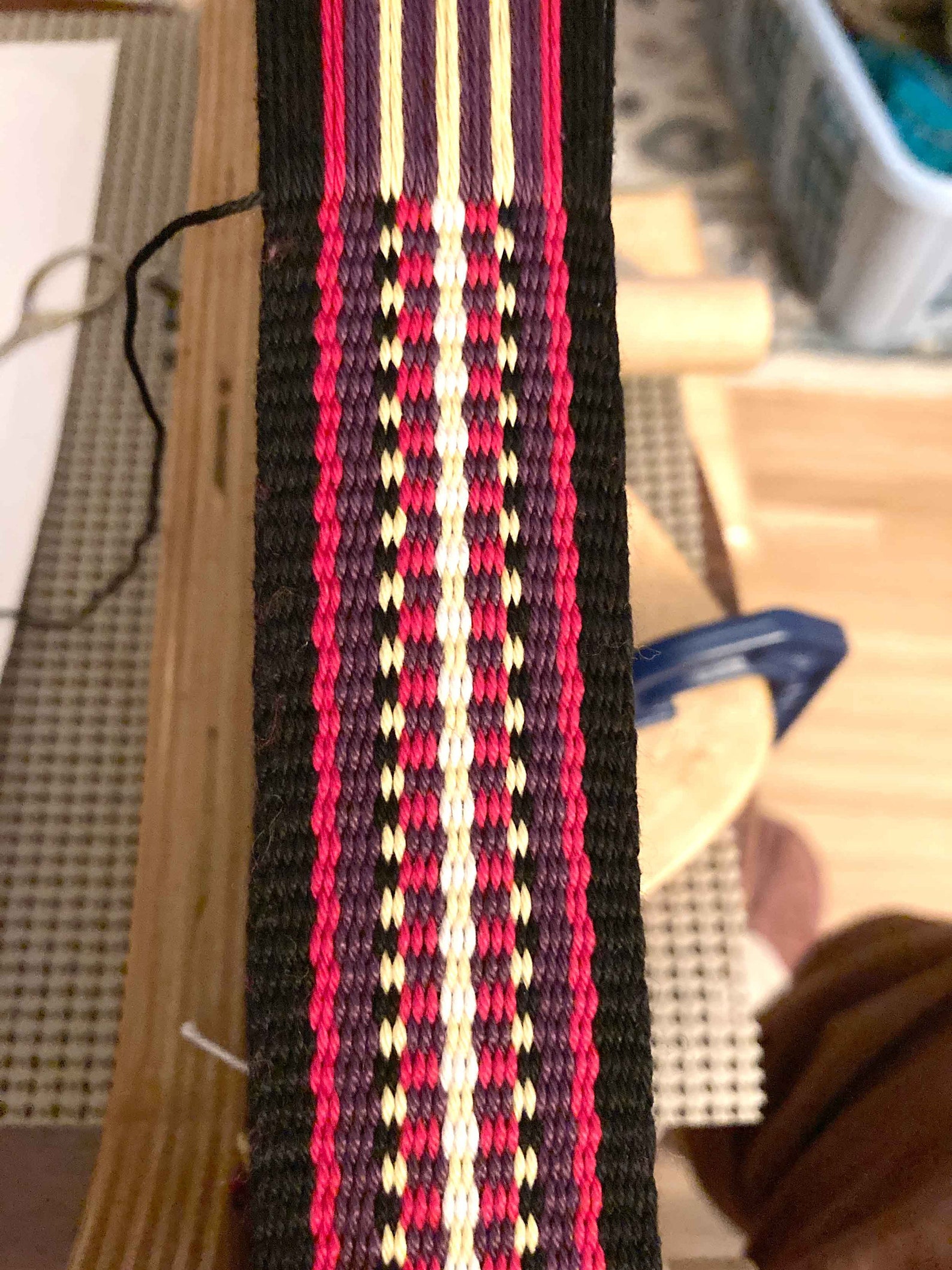 Cross-body Strap: Plain-weave Hand Woven Band in Black, Fuchsia, Purple ...