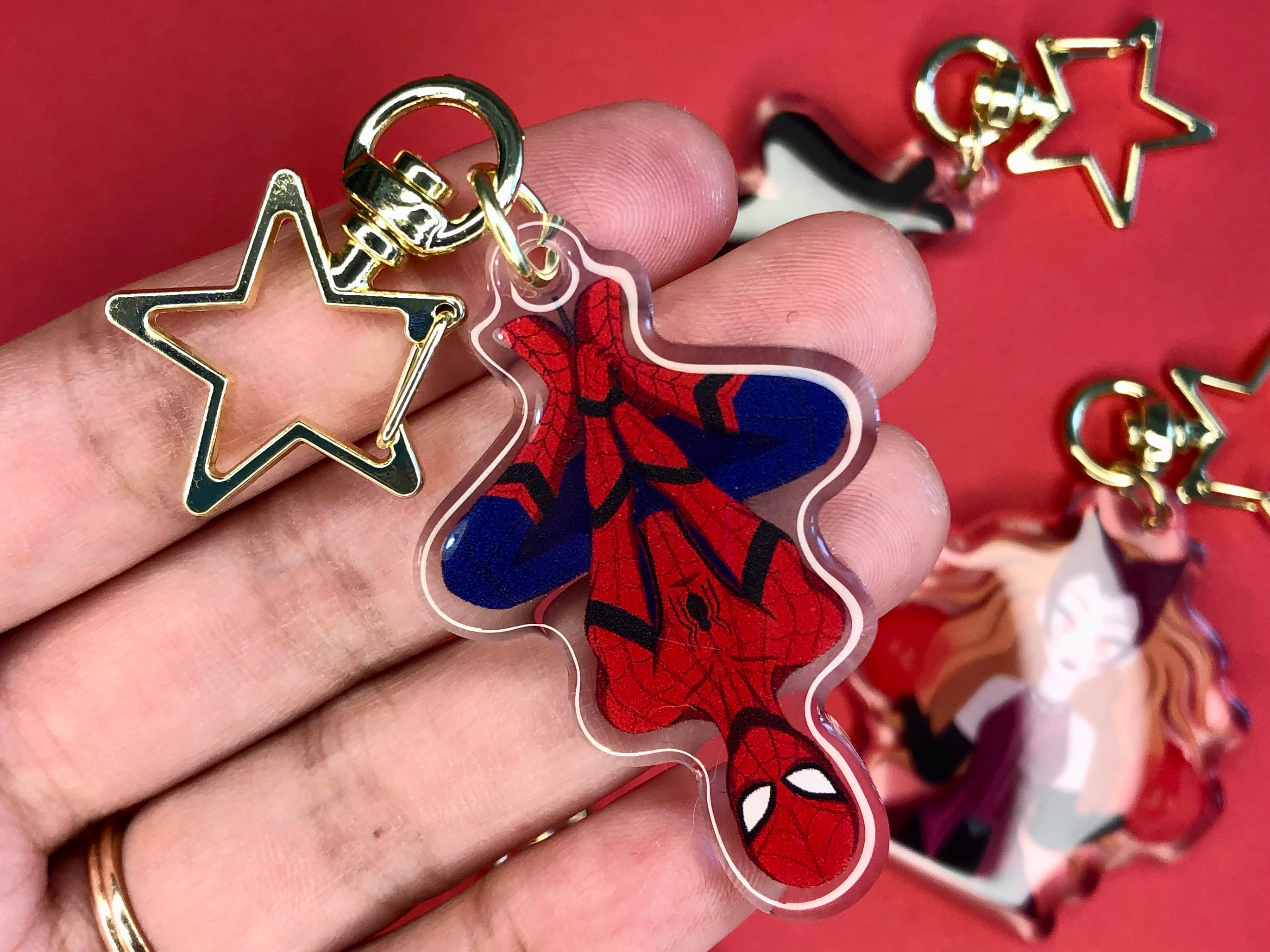 Spider-man Acrylic Keychain 2.5 Inch Peter Parker Acrylic - Etsy