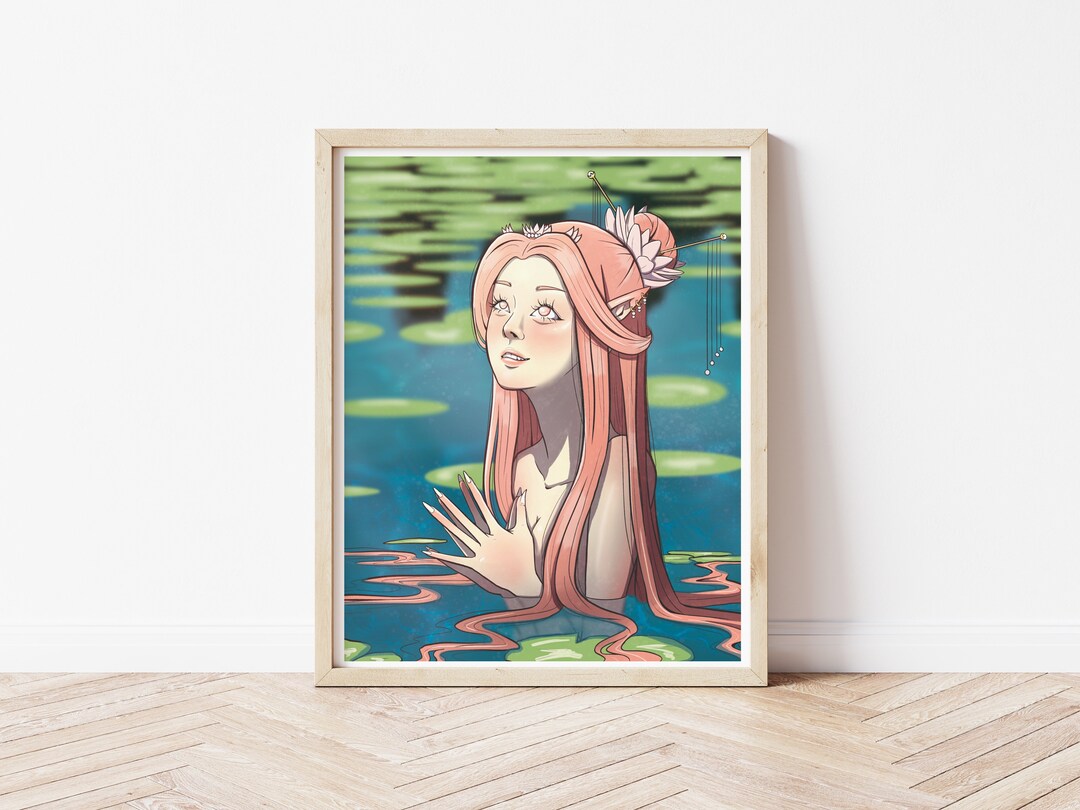 Lotus Fairy Art Print Hanfu Inspired Faerie Art Flower Fae - Etsy