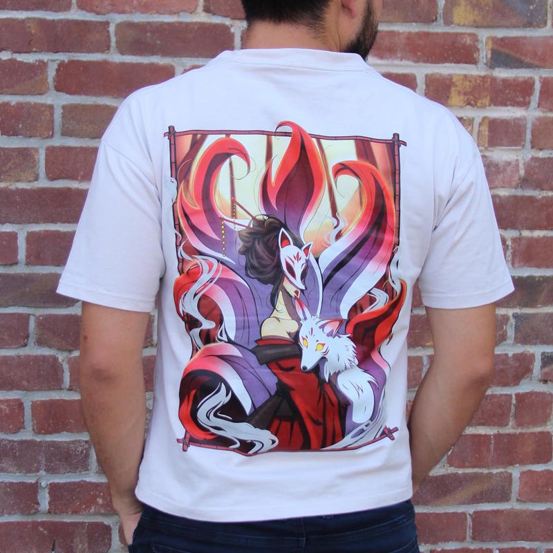 Oversized Tee Kitsune - Etsy