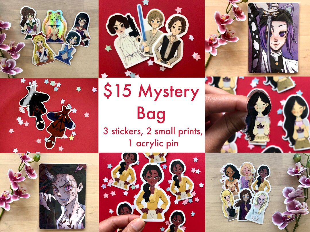 Mystery Bag Blind Bag 5x7 Print Acrylic Pin Acrylic Keychain Vinyl ...