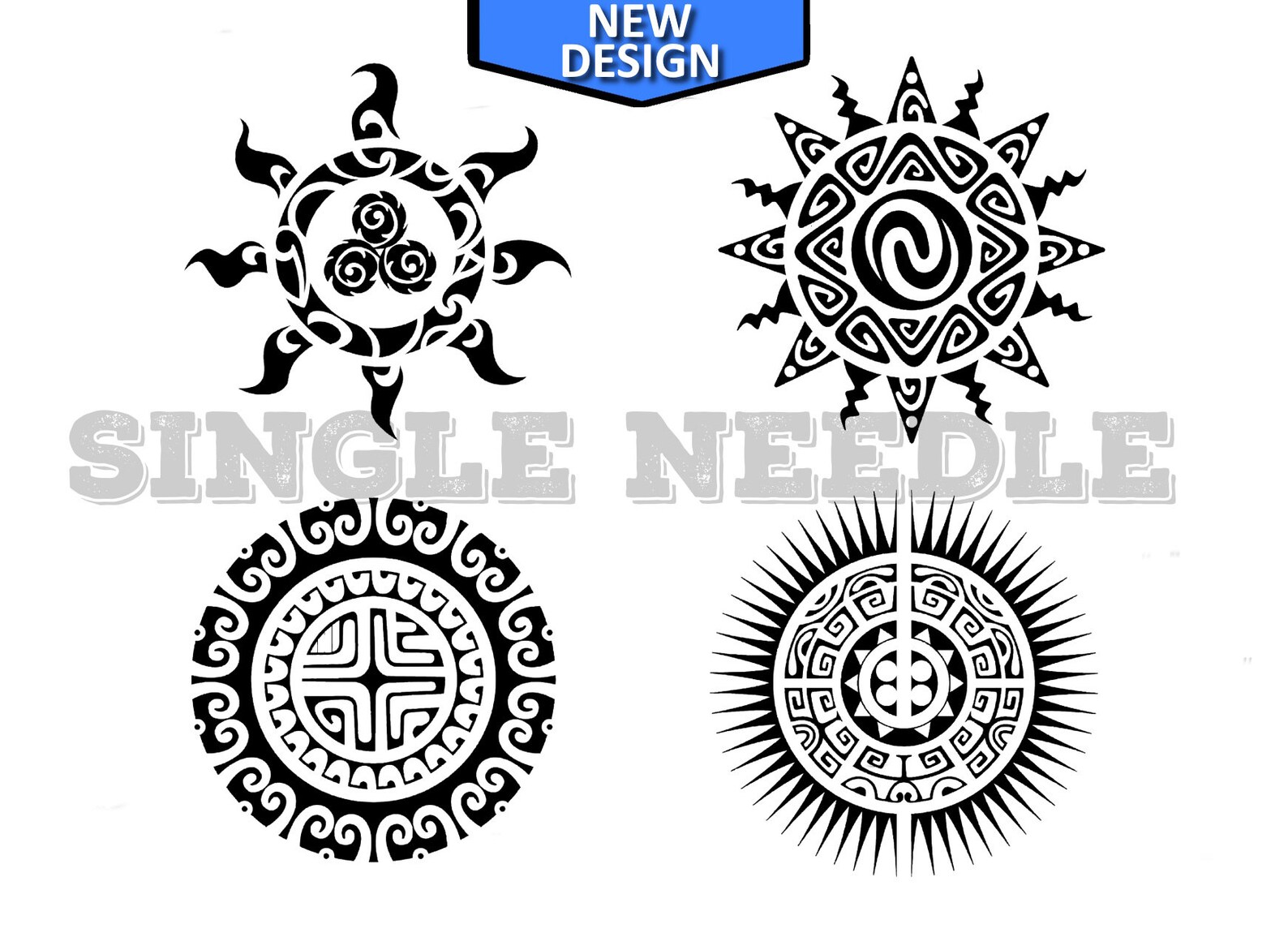Tribal Polynesian Tattoo Flash Sheet Stencil for Real Stick and Poke ...