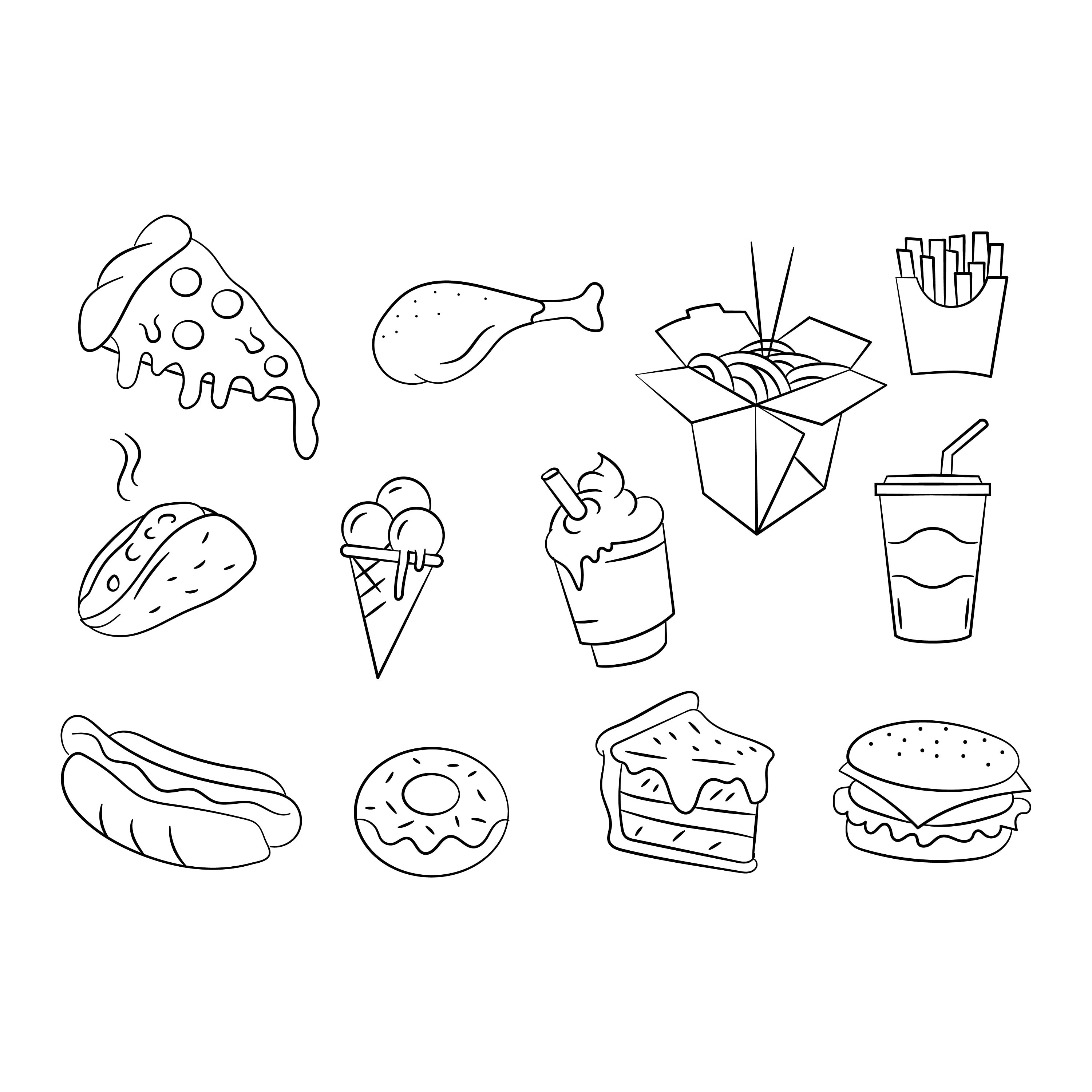 Fast Food Tattoo Flash Sheet Stencil for Real Stick and Poke Tattoos - Etsy