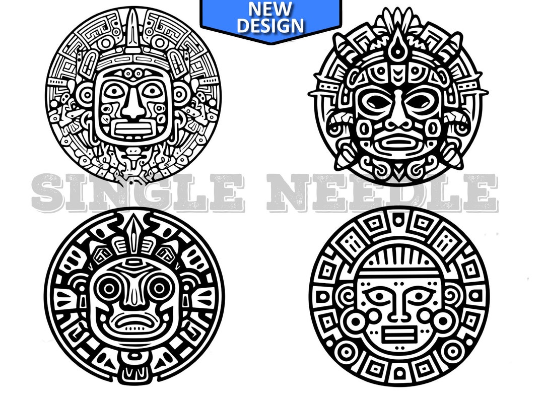 Aztec Tattoo Flash Sheet Stencil for Real Stick and Poke Tattoos - Etsy