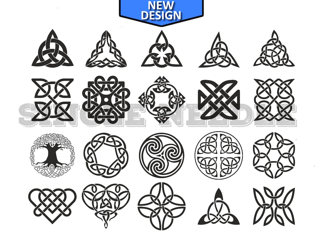 Celtic Patterns Tattoo Flash Sheet Stencil for Real Stick and Poke ...