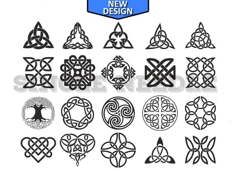 Celtic Patterns Themed Hand Poke Ready to Use Tattoo Stencil - Etsy