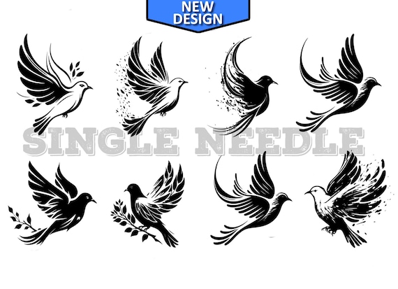 Flying Dove Tattoo Designs 10 X Realistic Dove Tattoo Design Digital