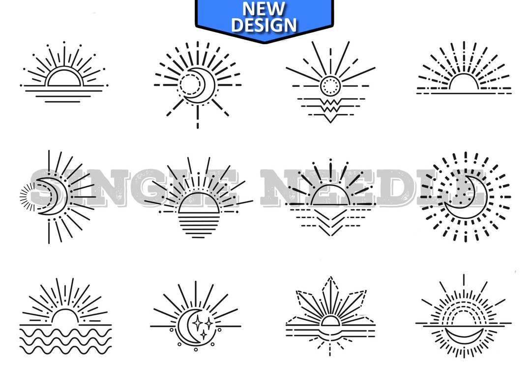 Moon Sun Tattoo Flash Sheet Stencil for Real Stick and Poke Tattoos - Etsy