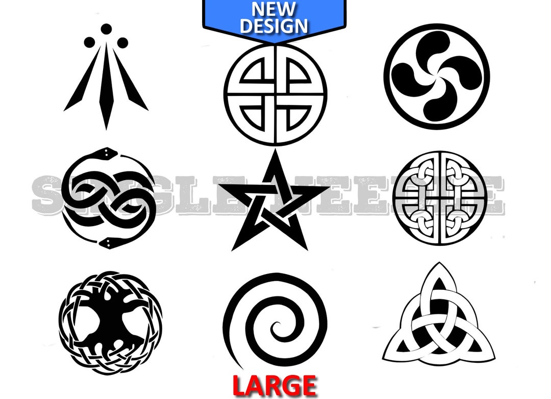 Tribal Symbols Tattoo Flash Sheet Stencil for Real Stick and Poke ...