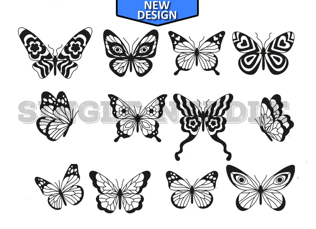 Butterfly Tattoo Flash Sheet Stencil for Real Stick and Poke Tattoos - Etsy
