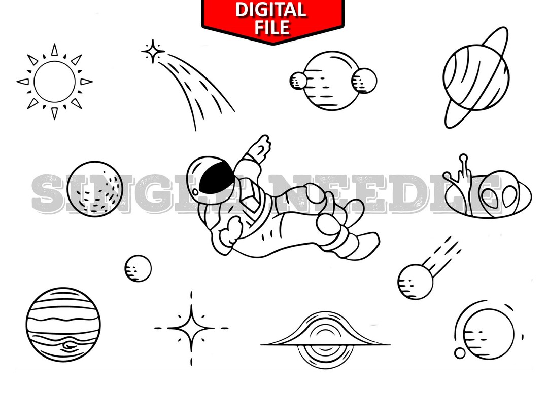 Space Tattoo Flash Sheet Stencil for Real Stick and Poke Tattoos - Etsy