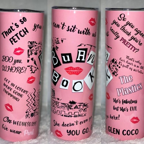 Personalized Burn Book Tumbler Custom Mean Girls Pink Glitter Etsy