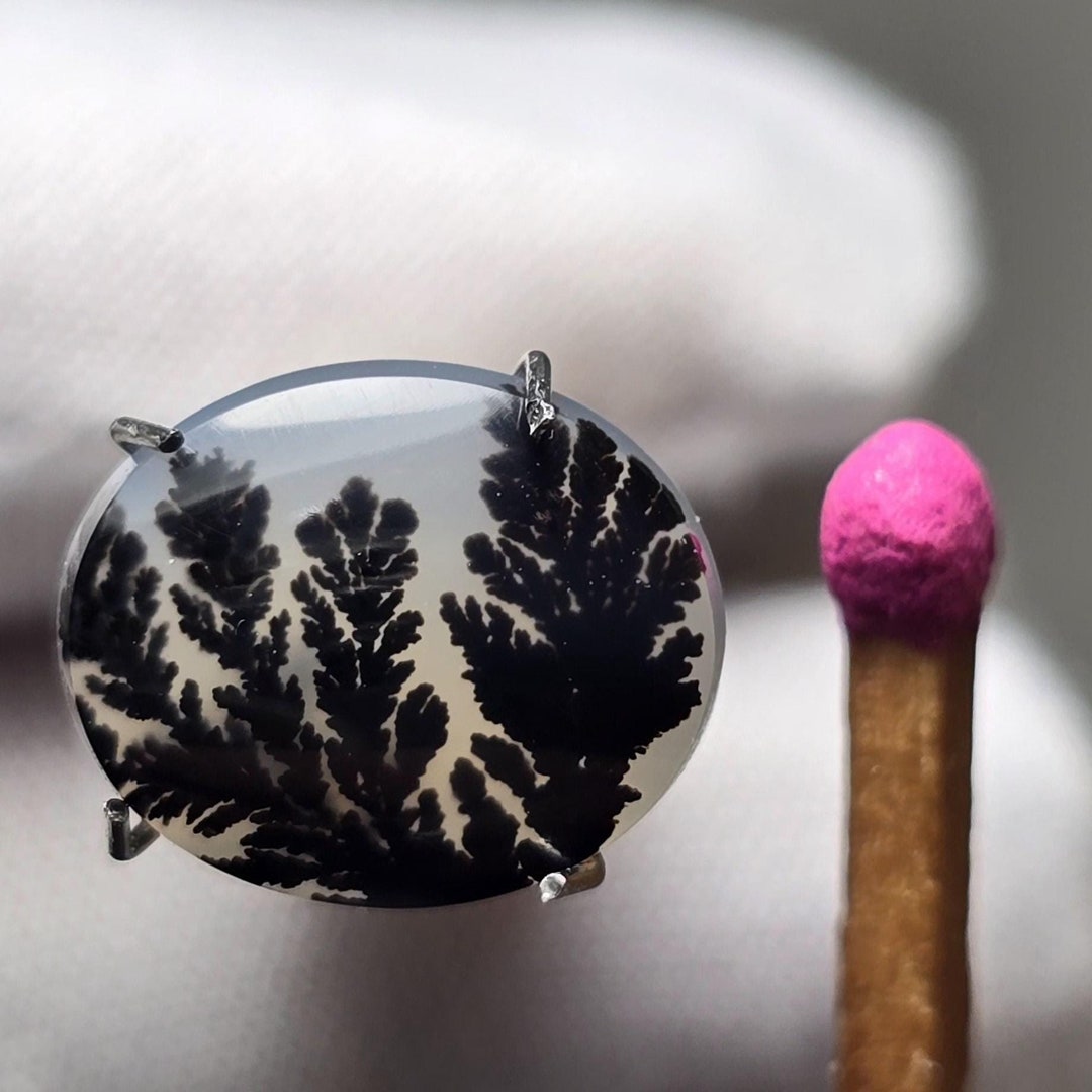 Dendritic Agate Gemstone, Scenic Jewelry Making Stone, Black Friday ...