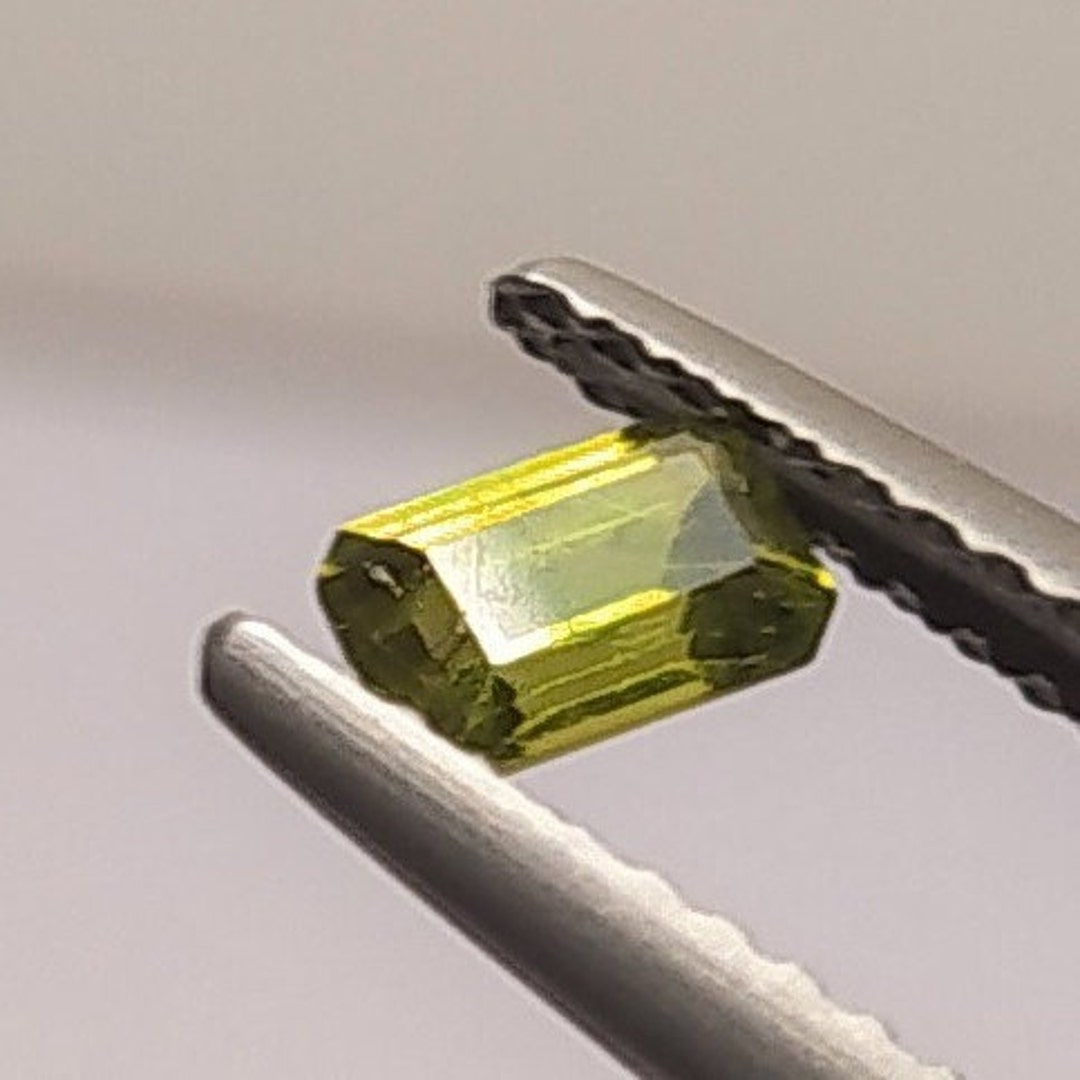 Natural Demantoid Garnet Gemstone, Emerald Cut (5x3 Mm), Black Friday ...