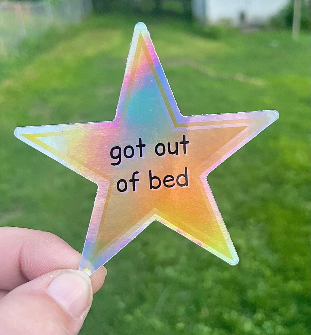 Gold Star Sticker, Holographic Stickers, Waterproof Sticker, Millennial ...