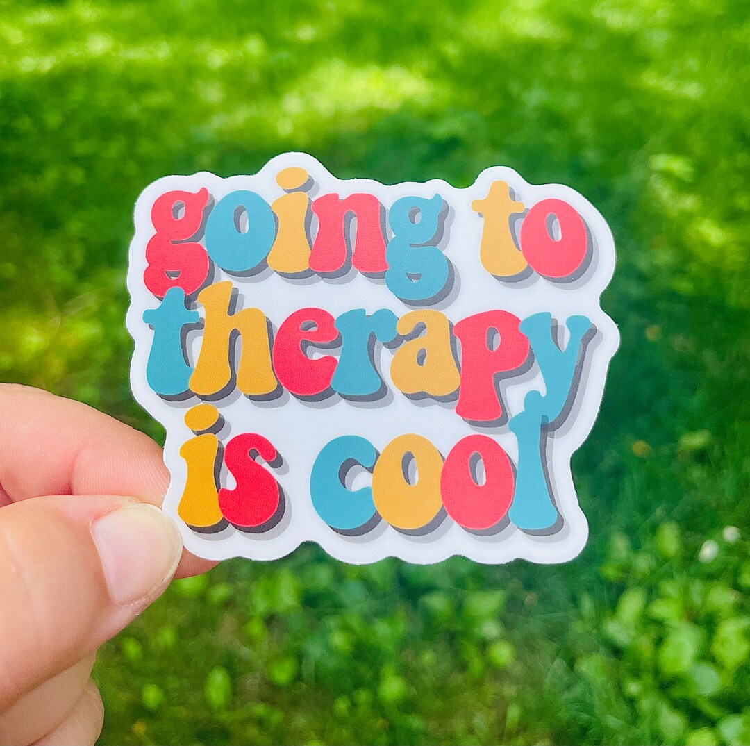 Going to Therapy is Cool Sticker, Therapy Sticker, Depression Sticker ...