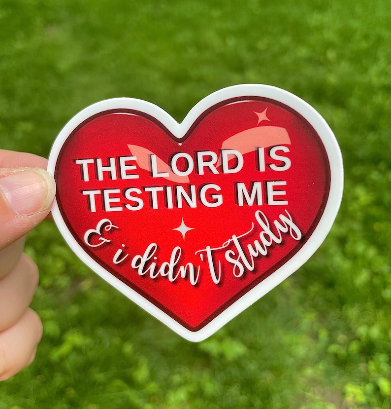 Bailey Sarian Sticker, the Lord is Testing Me and I Didn't Study ...