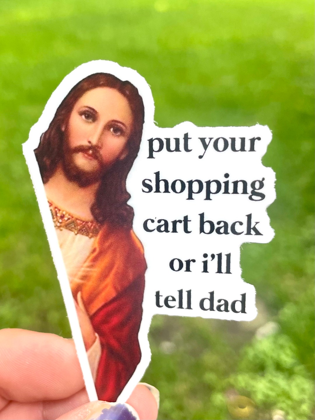 Return Your Cart, Funny Sticker, Jesus I Saw That Sticker, Vinyl ...