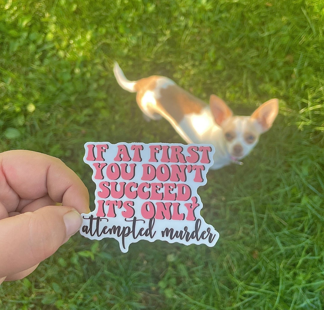 If at First You Don't Succeed It's Only Attempted Murder Sticker, Funny ...