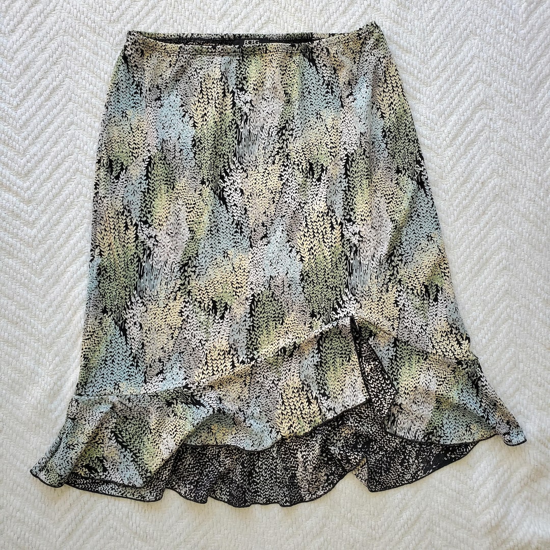 Vintage Y2K BCBG Max Azria Frilly Floral Skirt - Etsy