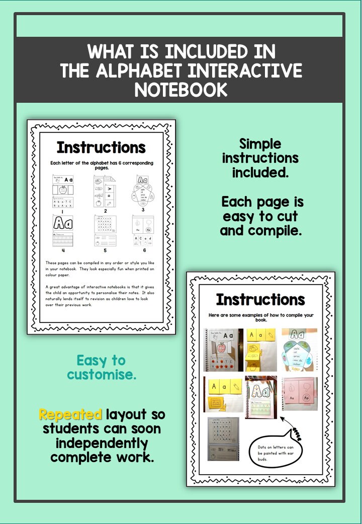 Interactive Alphabet Notebook - Etsy