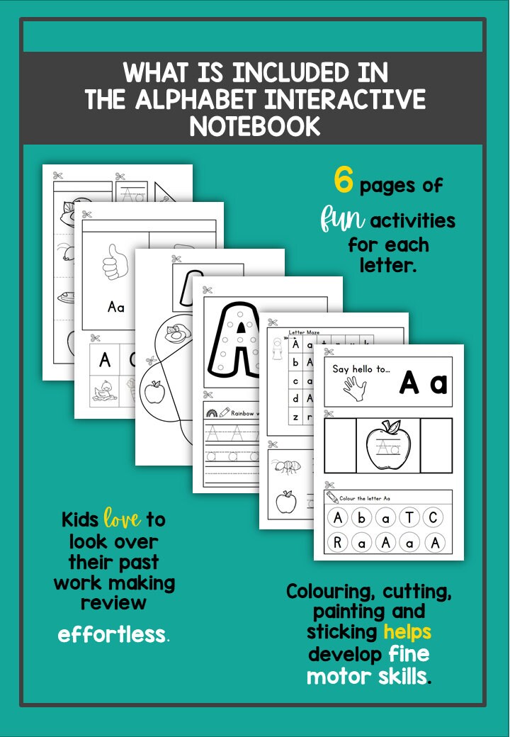 Interactive Alphabet Notebook - Etsy