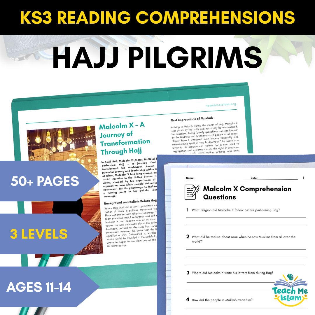 Hajj Reading Comprehension Pack | Islamic Studies for Kids | Malcolm X ...