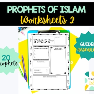 Islamic Prophets Worksheet Bundle - Etsy