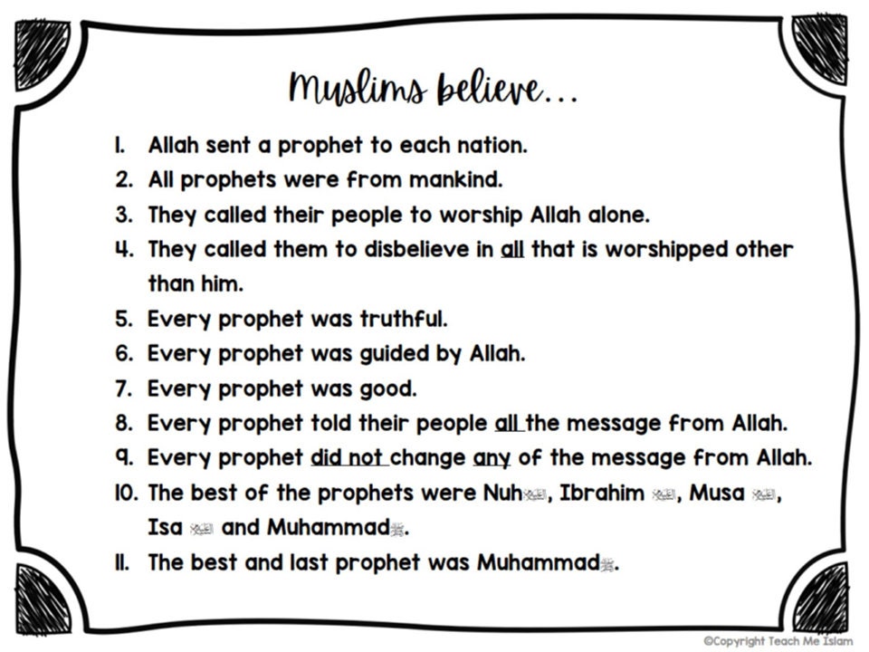 Islamic Prophets Worksheets - Etsy UK