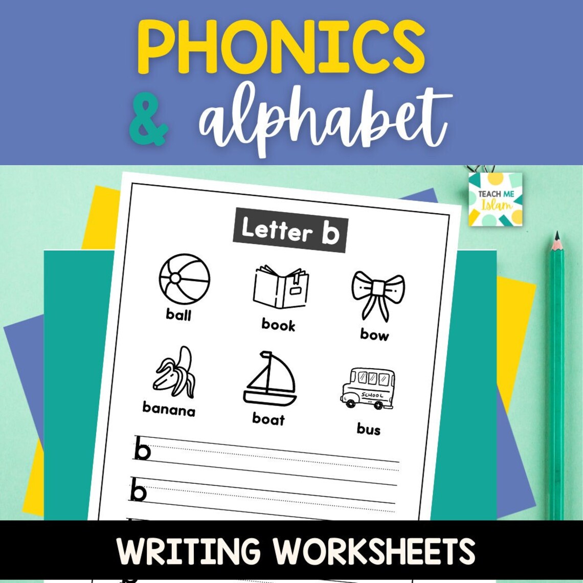 Phonics and Alphabet Writing Worksheets for Muslim Kids - Etsy