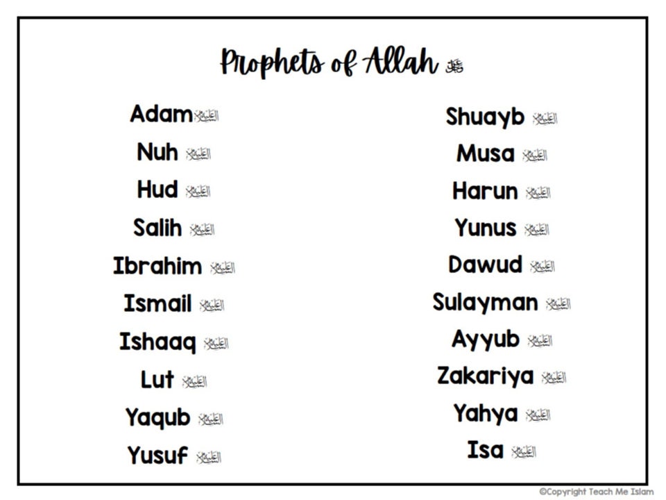 Islamic Prophets Worksheets - Etsy UK