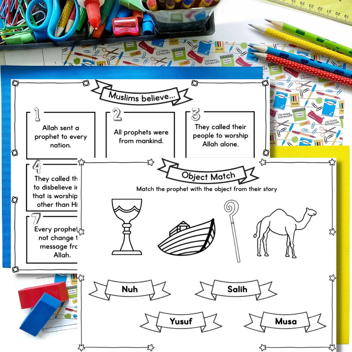 Islamic Prophets Worksheet Bundle - Etsy