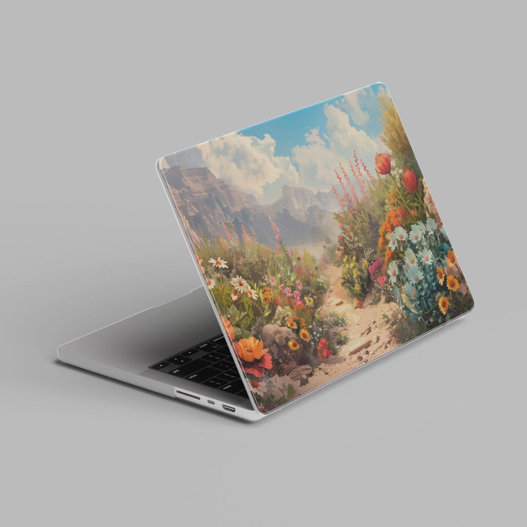 Oil Painting Landscape MacBook Case, Floral Meadow Design - Etsy