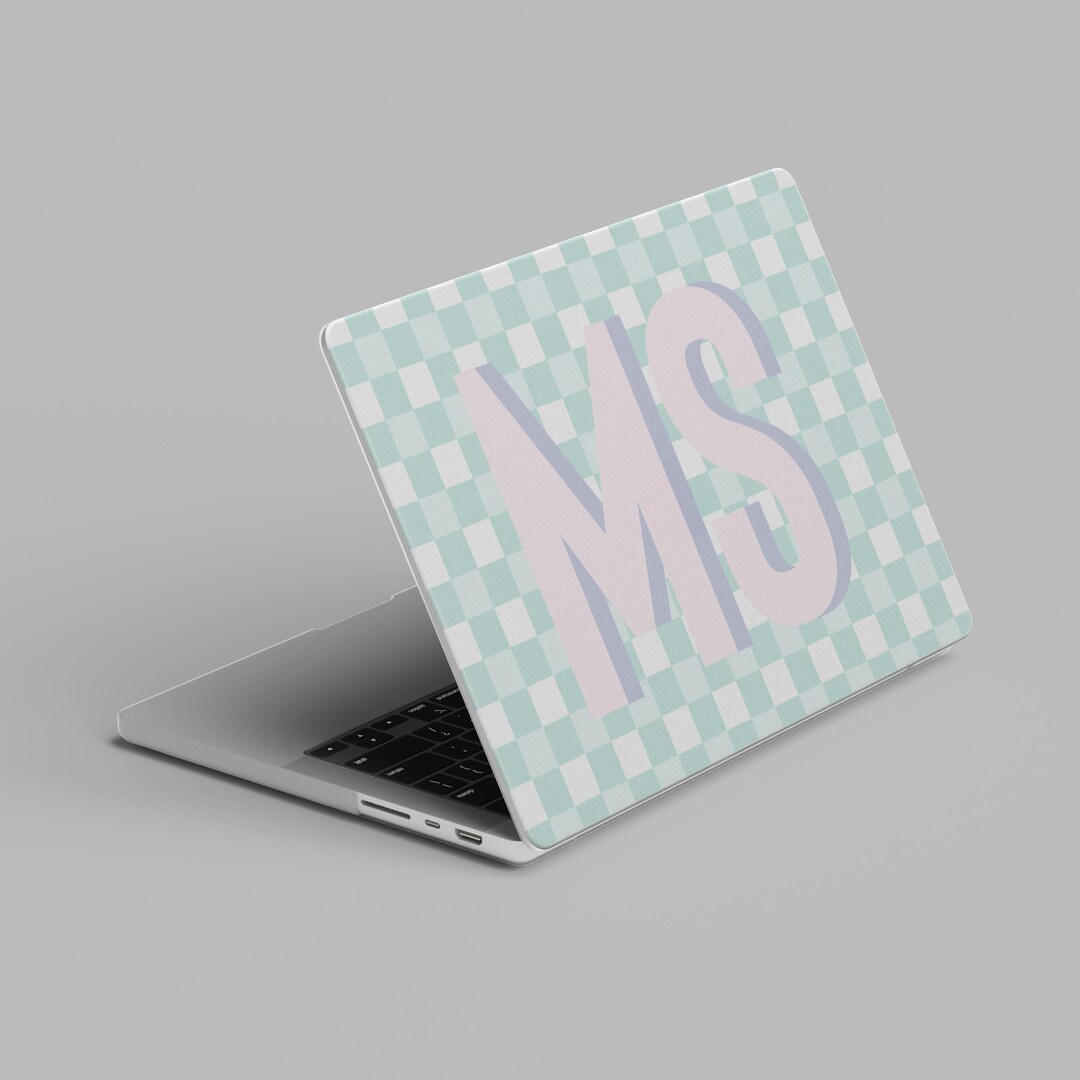 Custom Checker Monogram MacBook Air M2 Case,personalized Initials ...