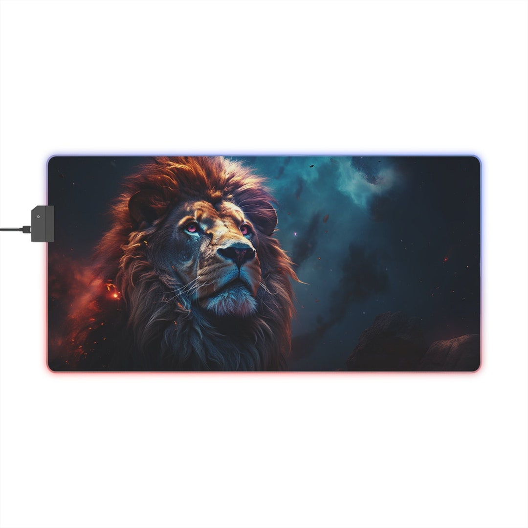 Lion LED Mouse Pad, LED Gaming Desk Mat, Unique Mouse Pad, Mouse Pad ...