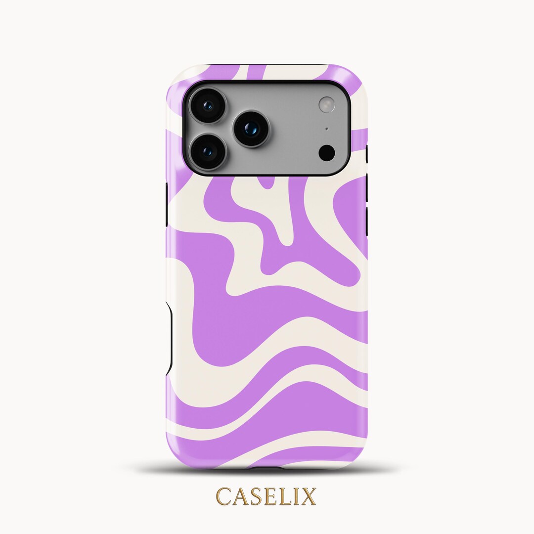 Purple Swirl Phone Case, Groovy 70s Style, Slim or Tough - Etsy