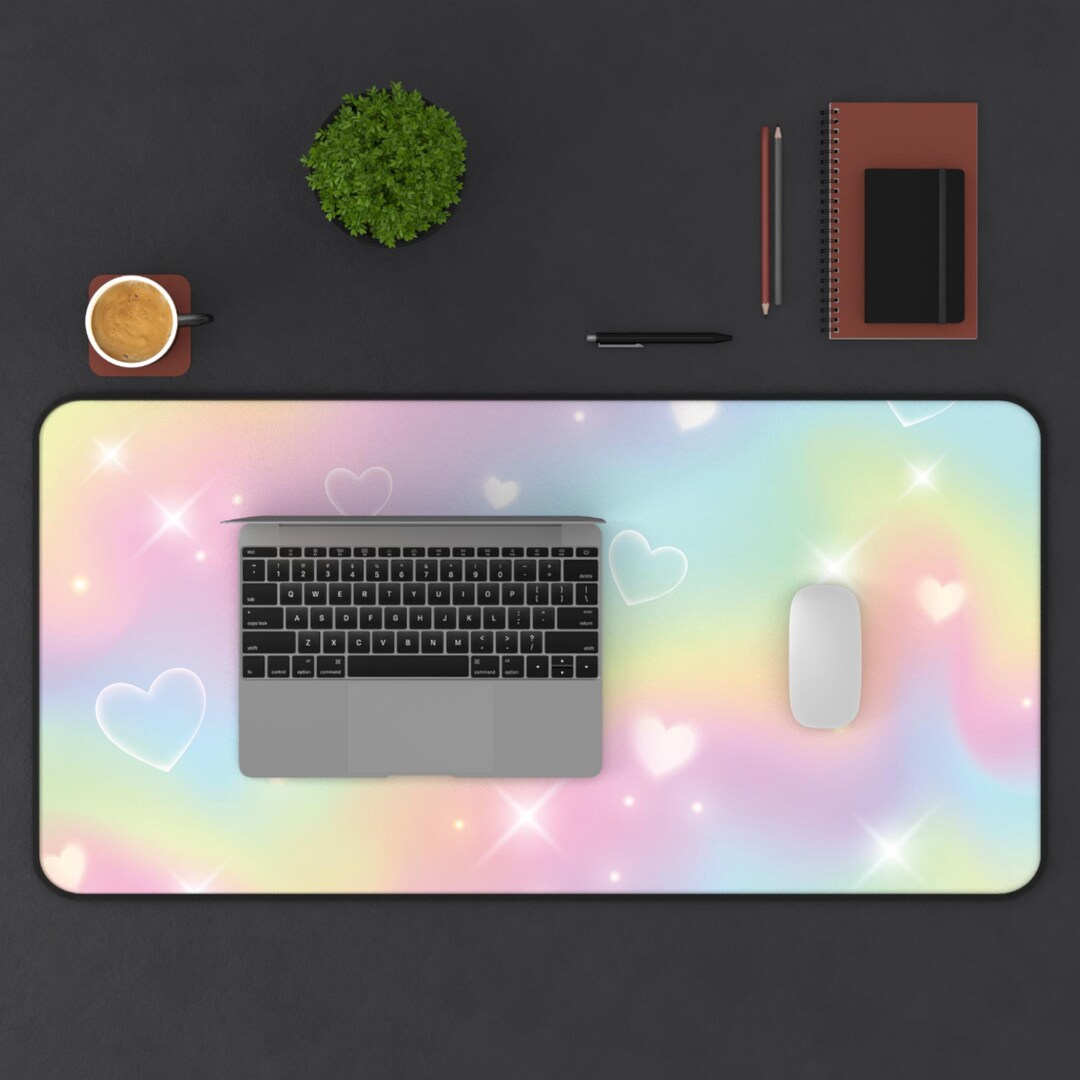 Cute Cotton Candy Pastel Desk Mat, Kawaii Desk Mat, Lofi Desk Mat,desk ...