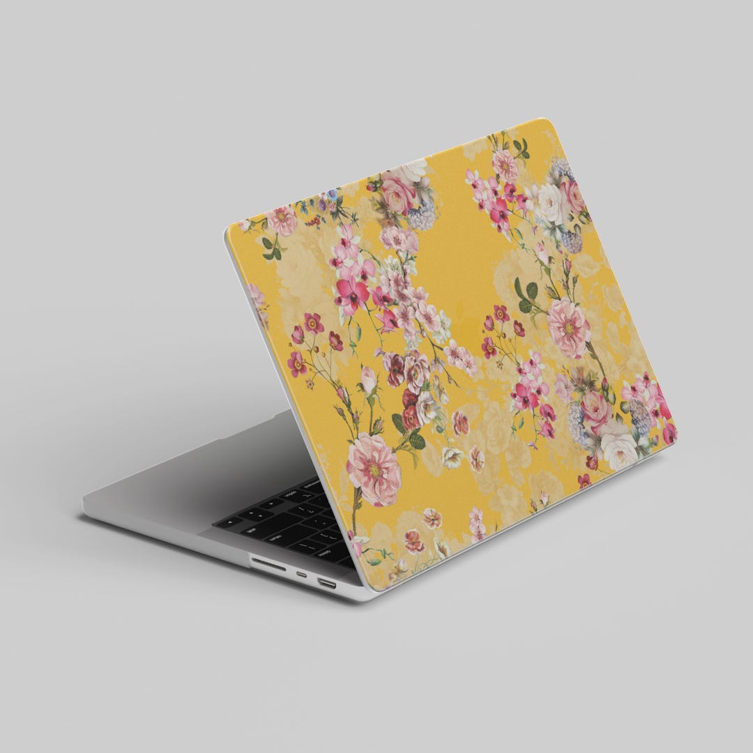 Floral MacBook Case Yellow | Laptop Cover for MacBook Air 13" M3 M2 M1 ...
