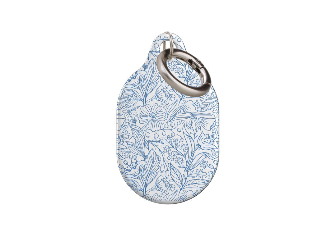 Blue Floral AirTag Case, AirTag Holder, AirTag Keychain Cute, Aesthetic ...